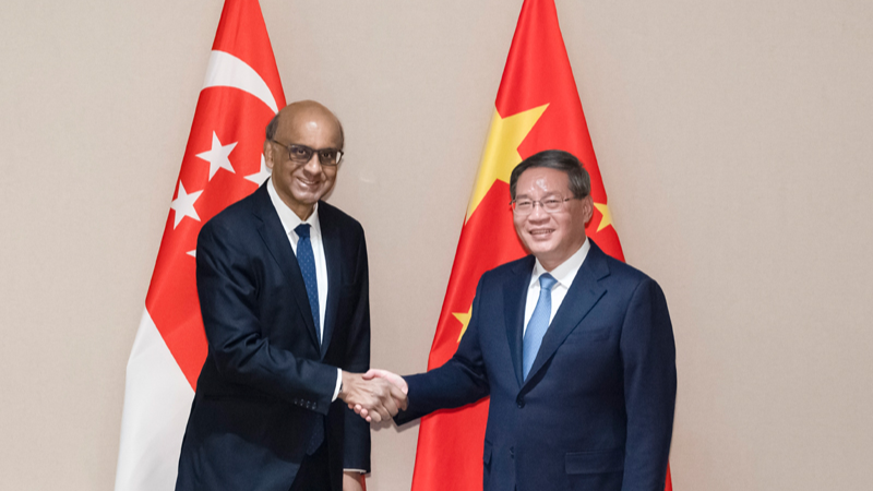 El Primer Ministro Chino Se Reúne Con El Presidente De Singapur Y